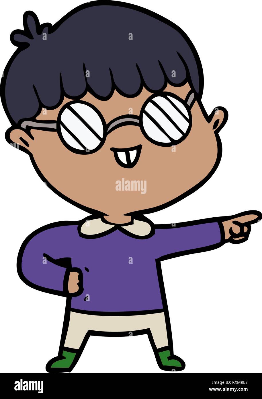 cartoon boy wearing spectacles Stock Vector Image & Art - Alamy