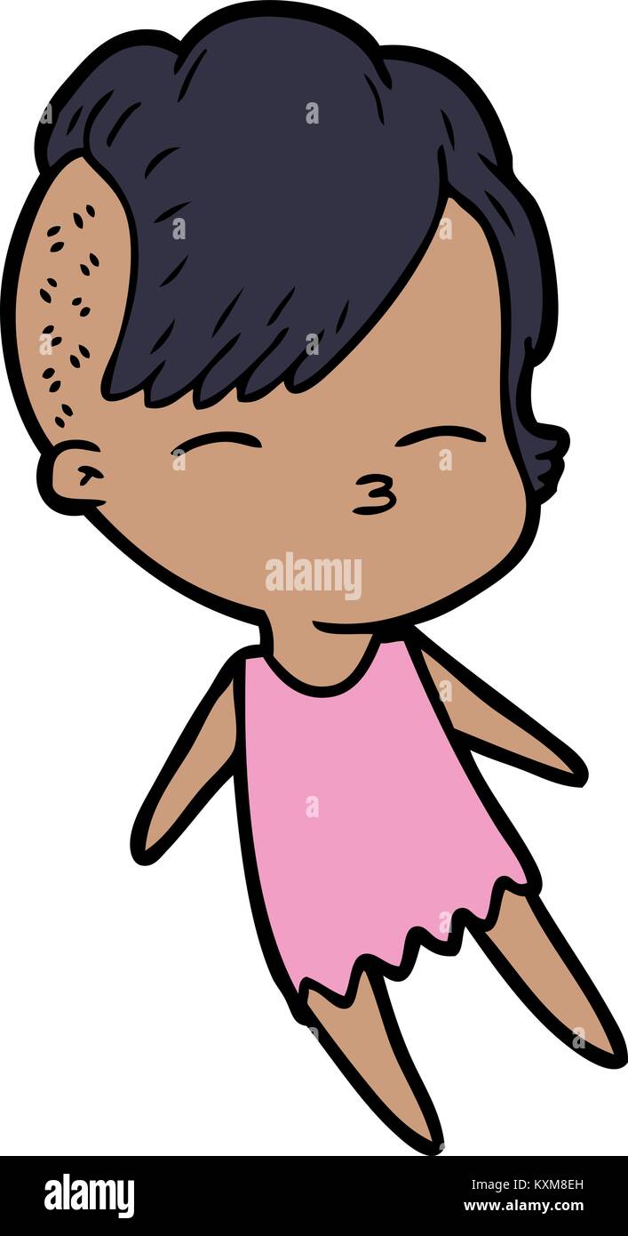 cartoon squinting girl Stock Vector Image & Art - Alamy