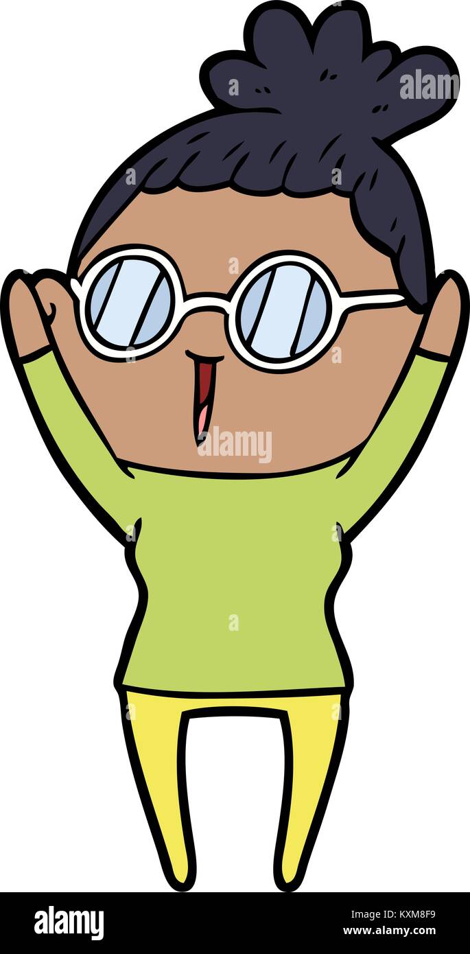 cartoon woman wearing spectacles Stock Vector Image & Art - Alamy
