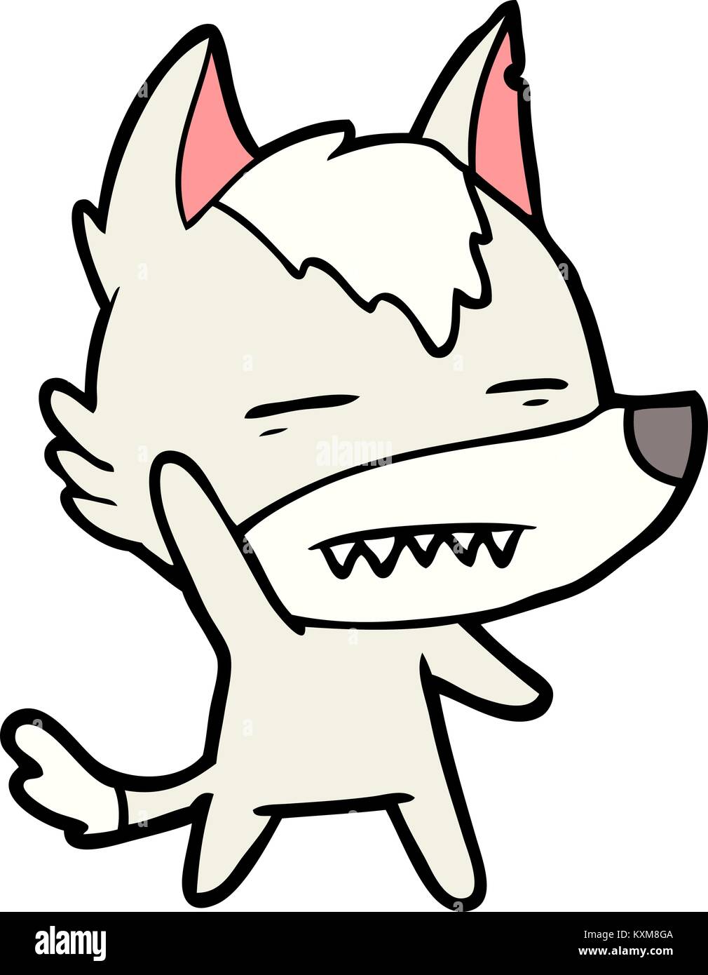 cartoon wolf waving showing teeth Stock Vector Image & Art - Alamy