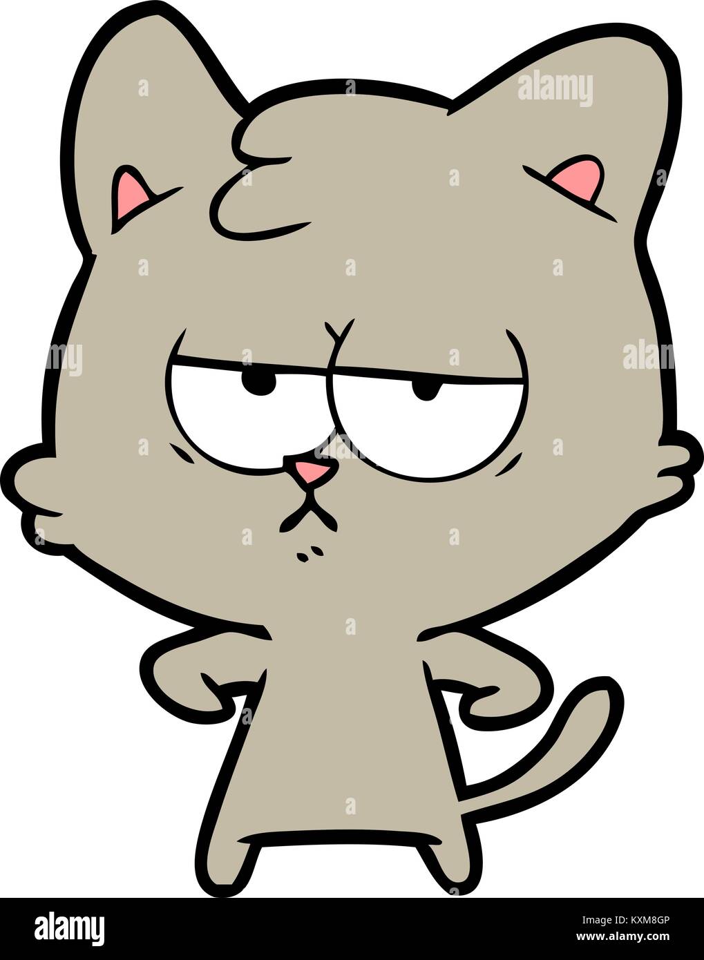 bored cartoon cat Stock Vector Image & Art - Alamy