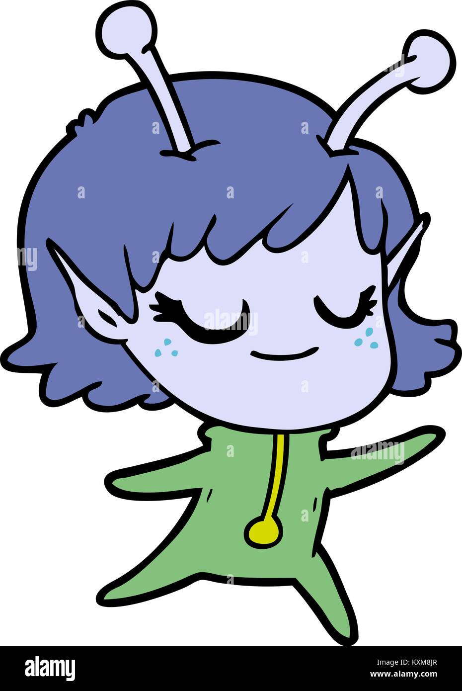 smiling alien girl cartoon Stock Vector Image & Art - Alamy