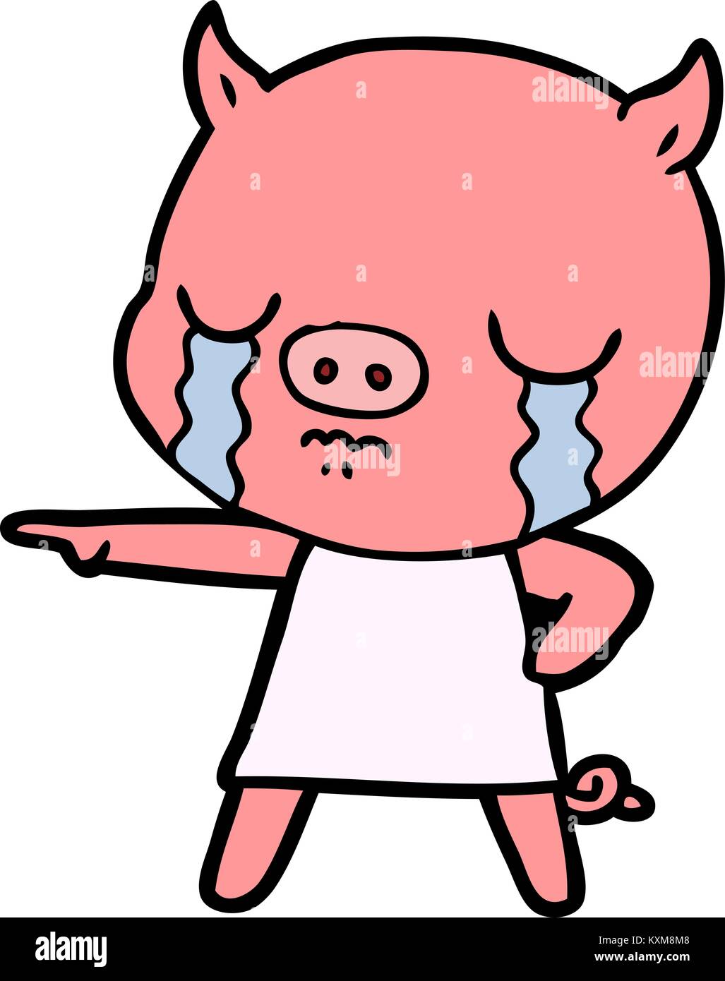 cartoon pig crying pointing Stock Vector Image & Art - Alamy