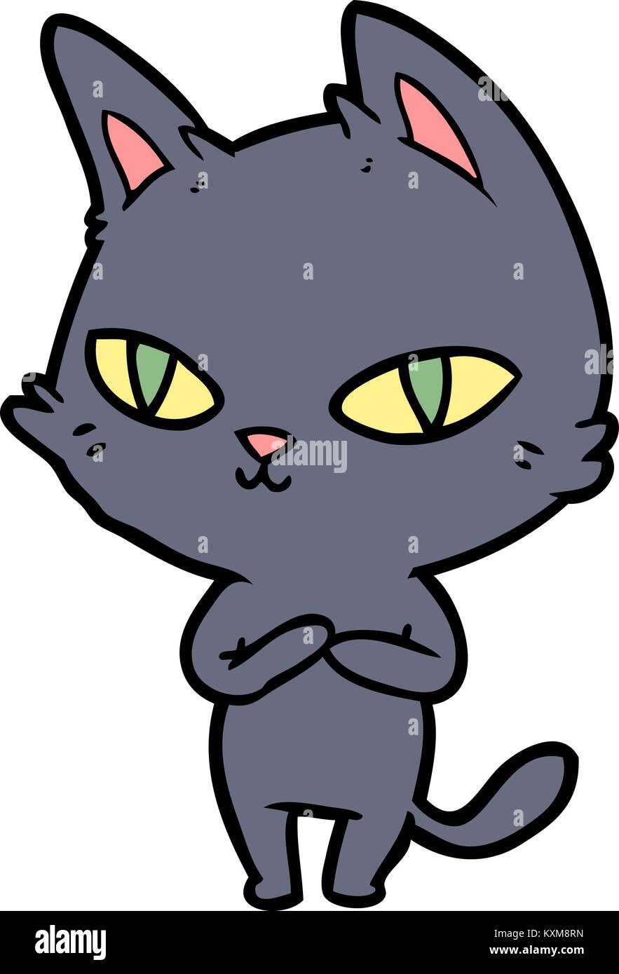 cartoon cat staring Stock Vector Image & Art - Alamy