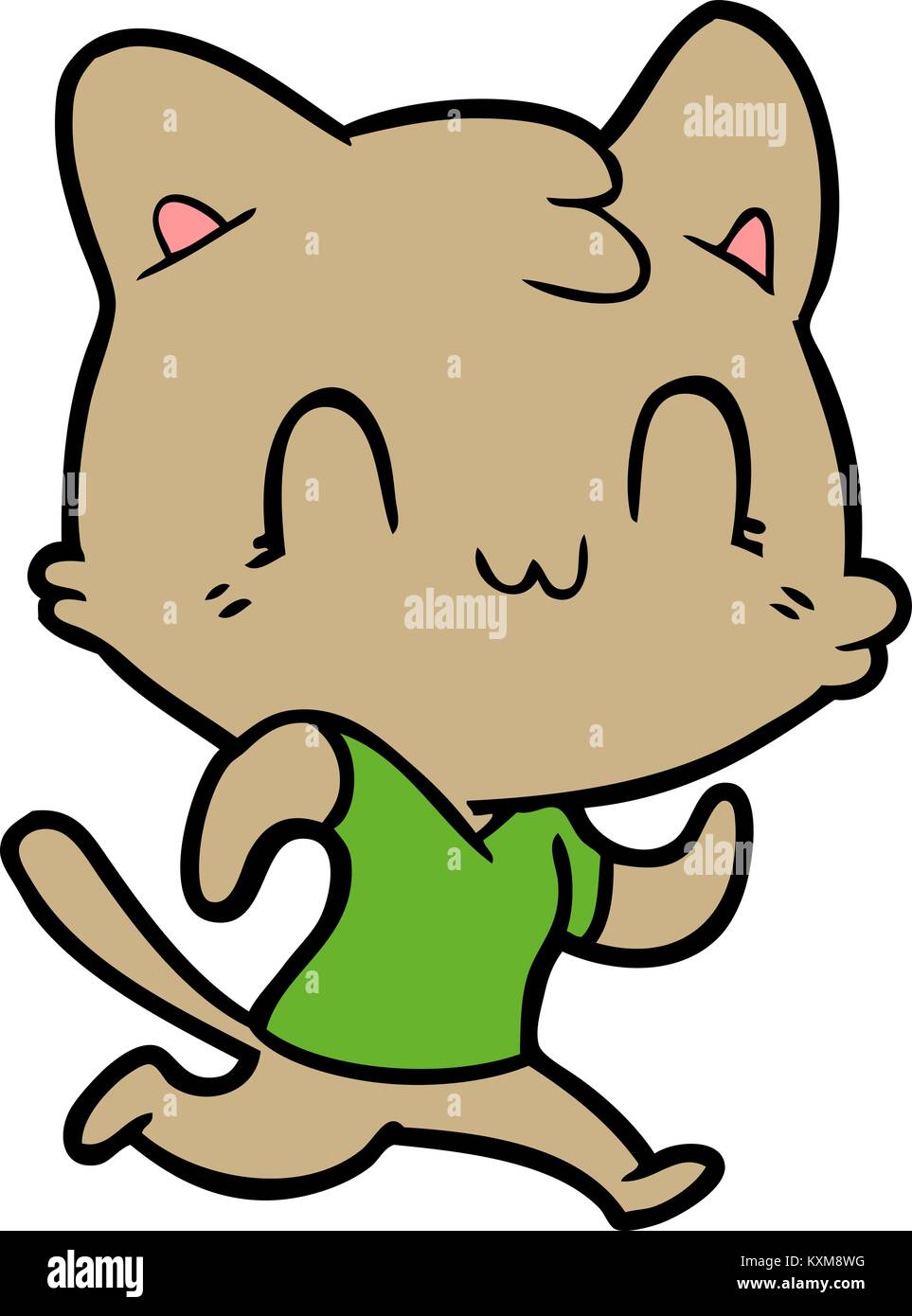 cartoon happy cat running Stock Vector Image & Art - Alamy