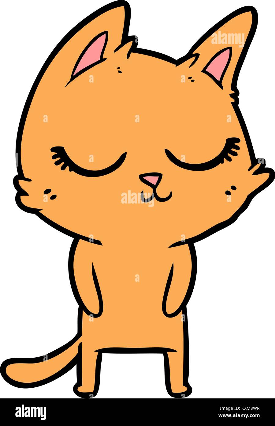 calm cartoon cat Stock Vector Image & Art - Alamy