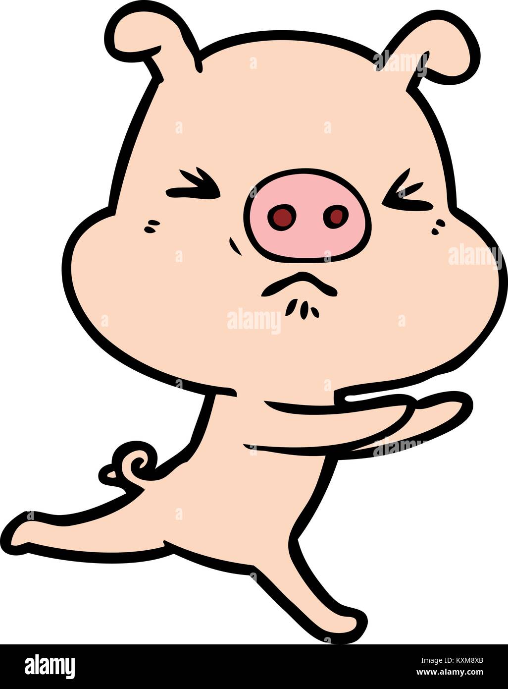 cartoon annoyed pig running Stock Vector Image & Art - Alamy