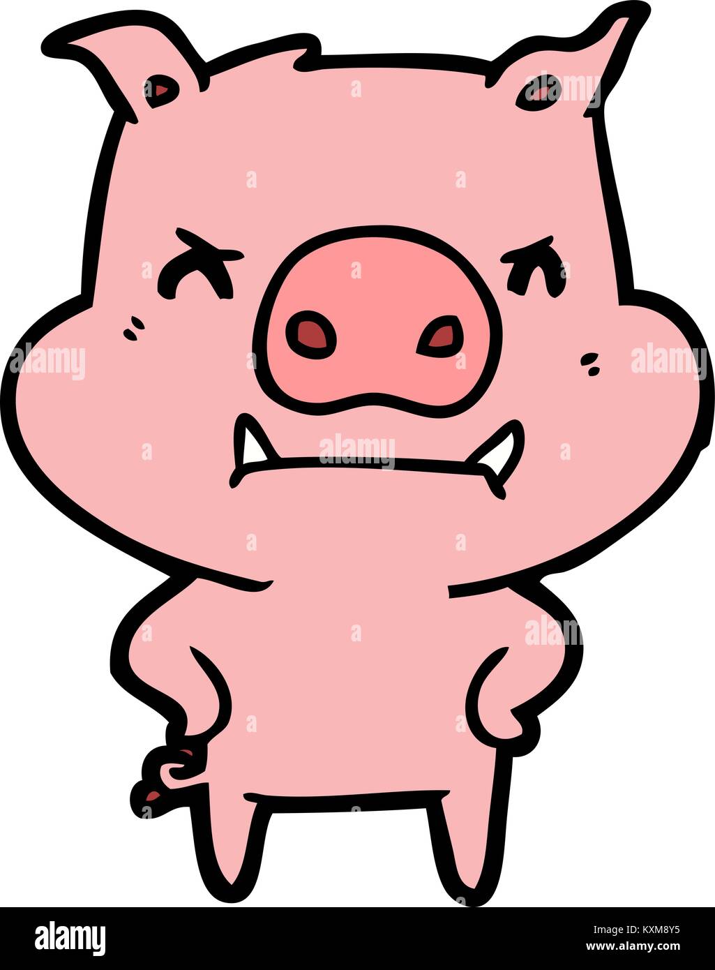 angry cartoon pig Stock Vector Image & Art - Alamy