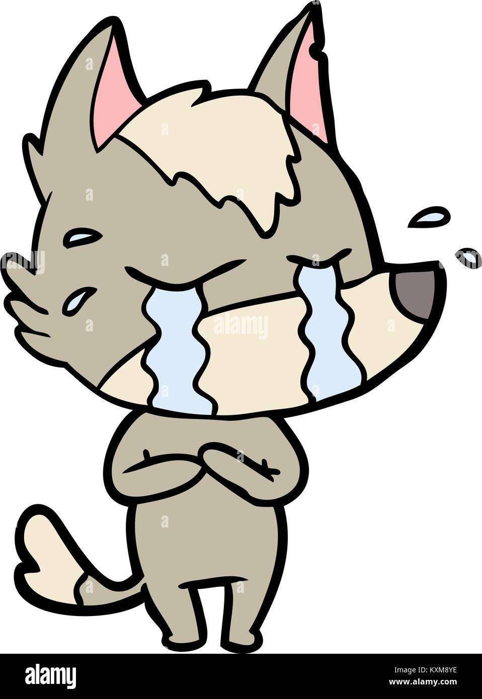cartoon crying wolf Stock Vector Image & Art - Alamy
