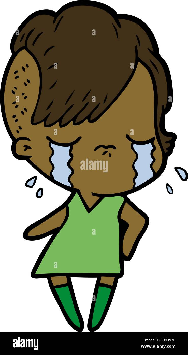 cartoon crying girl Stock Vector Image & Art - Alamy