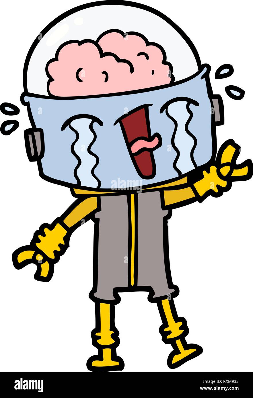 cartoon crying robot waving Stock Vector Image & Art - Alamy
