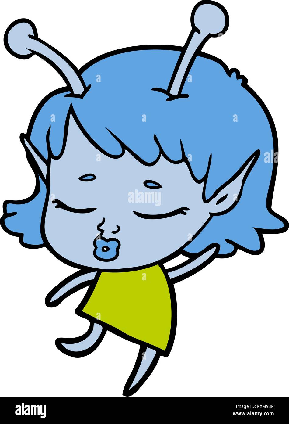 cute alien girl cartoon Stock Vector Image & Art - Alamy