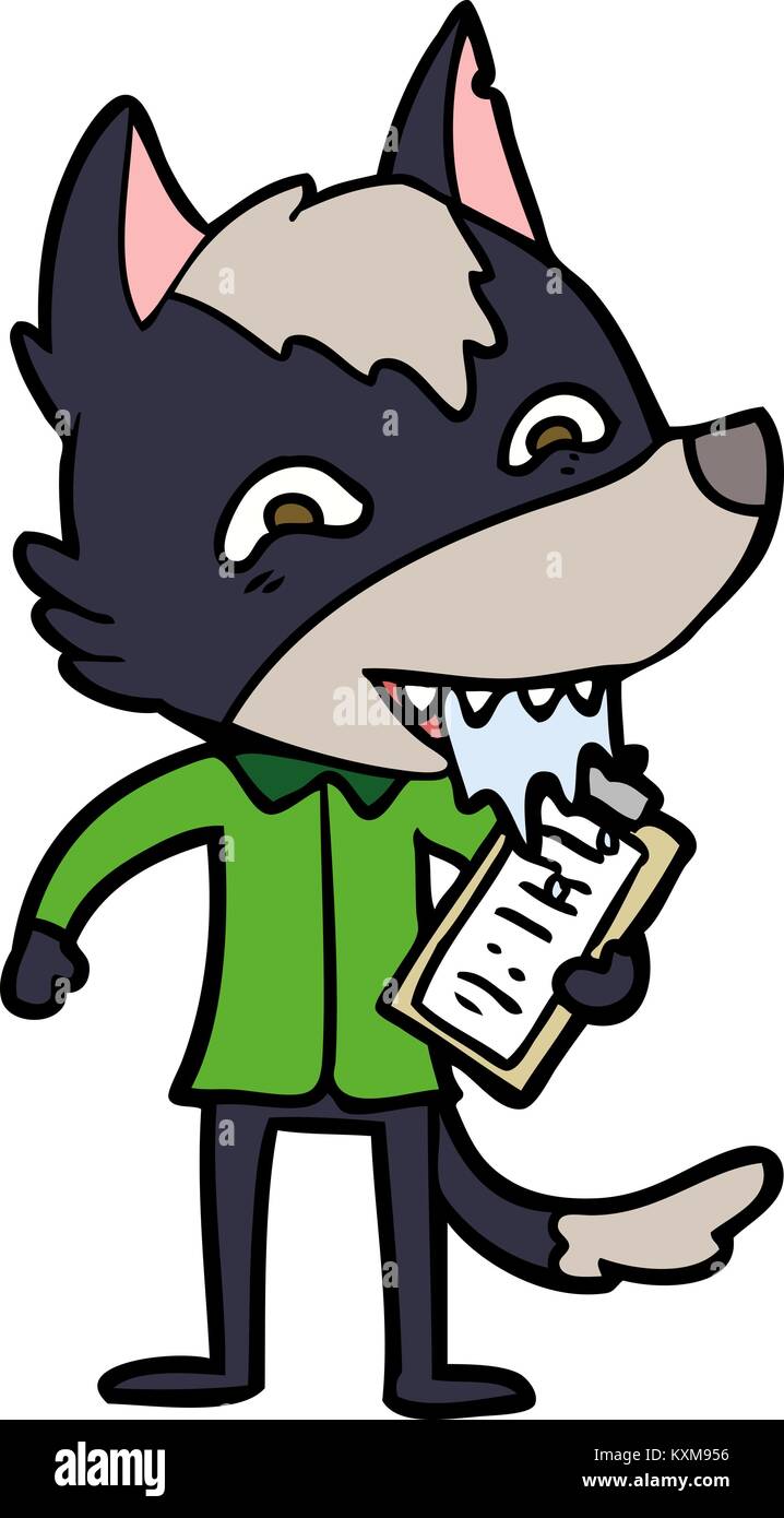 cartoon hungry wolf with clip board Stock Vector Image & Art - Alamy