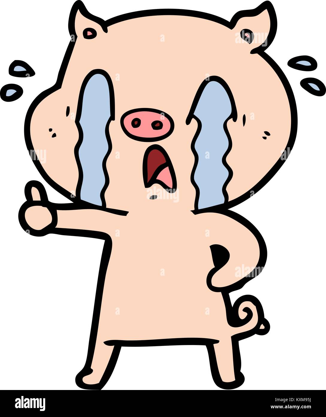 crying pig cartoon Stock Vector Image & Art - Alamy
