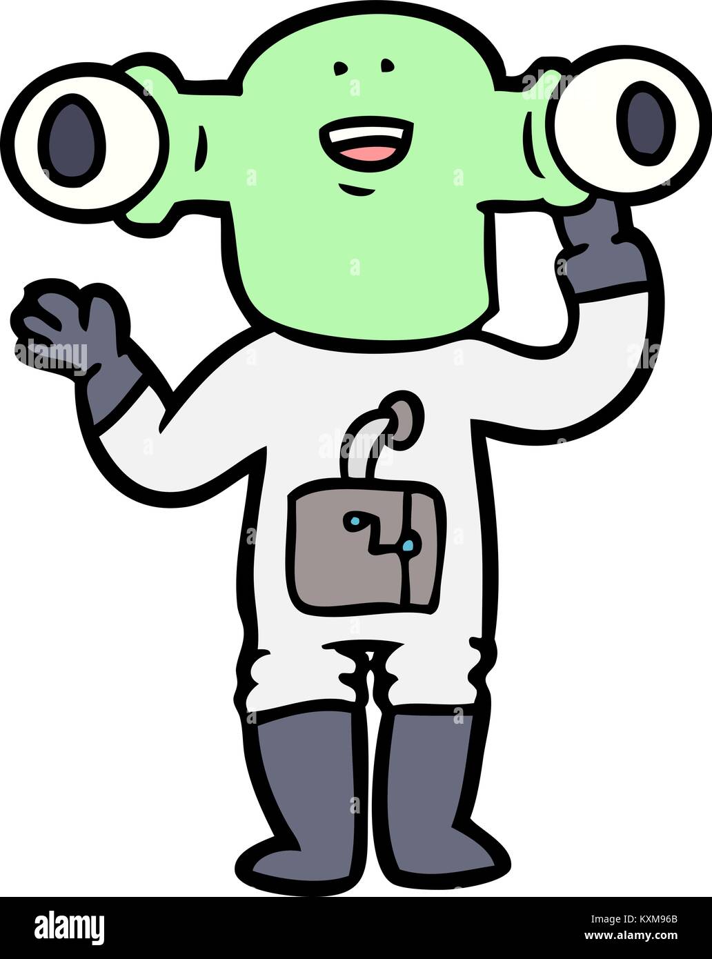 friendly cartoon alien waving Stock Vector Image & Art - Alamy