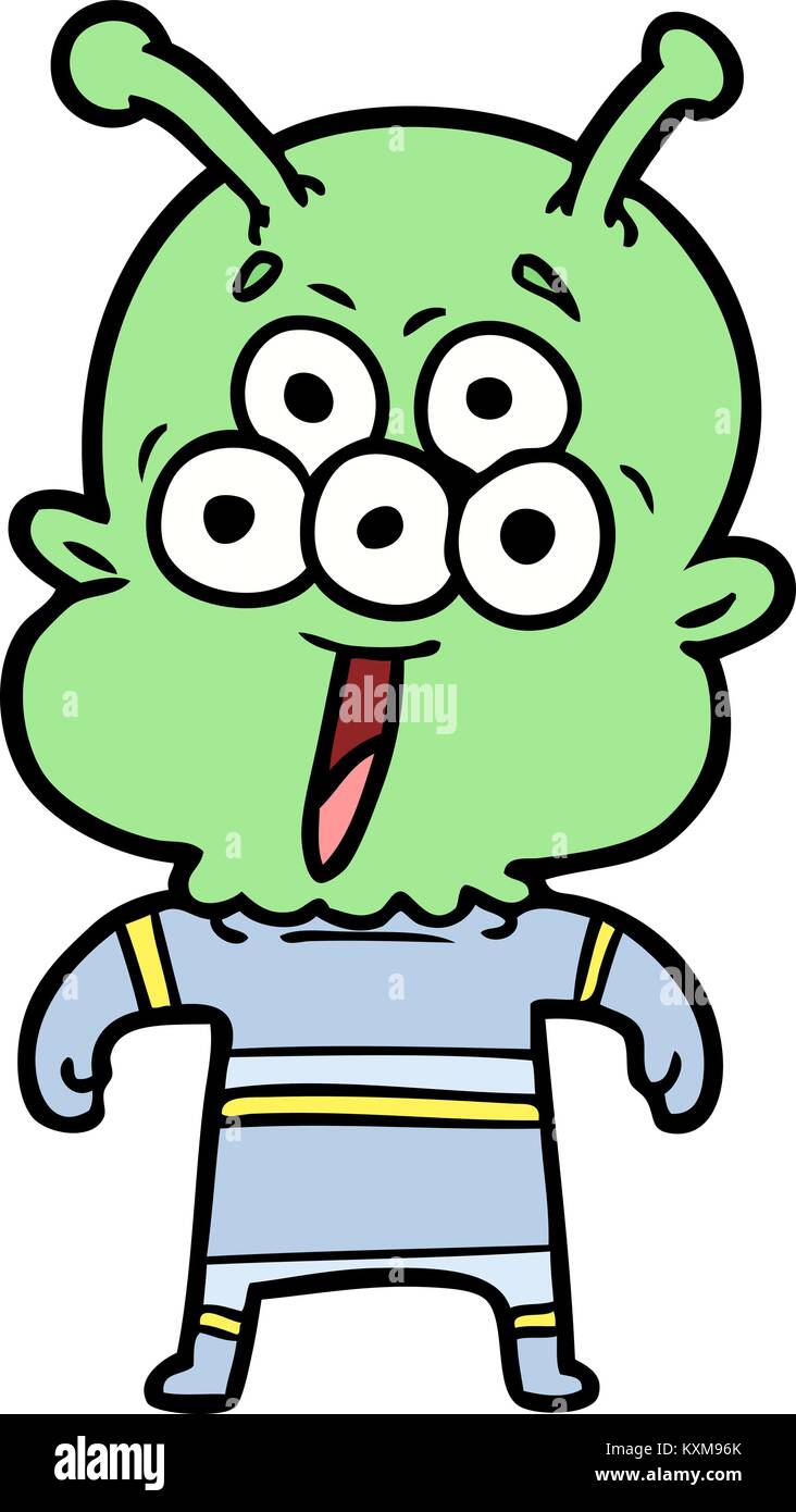happy cartoon alien Stock Vector Image & Art - Alamy