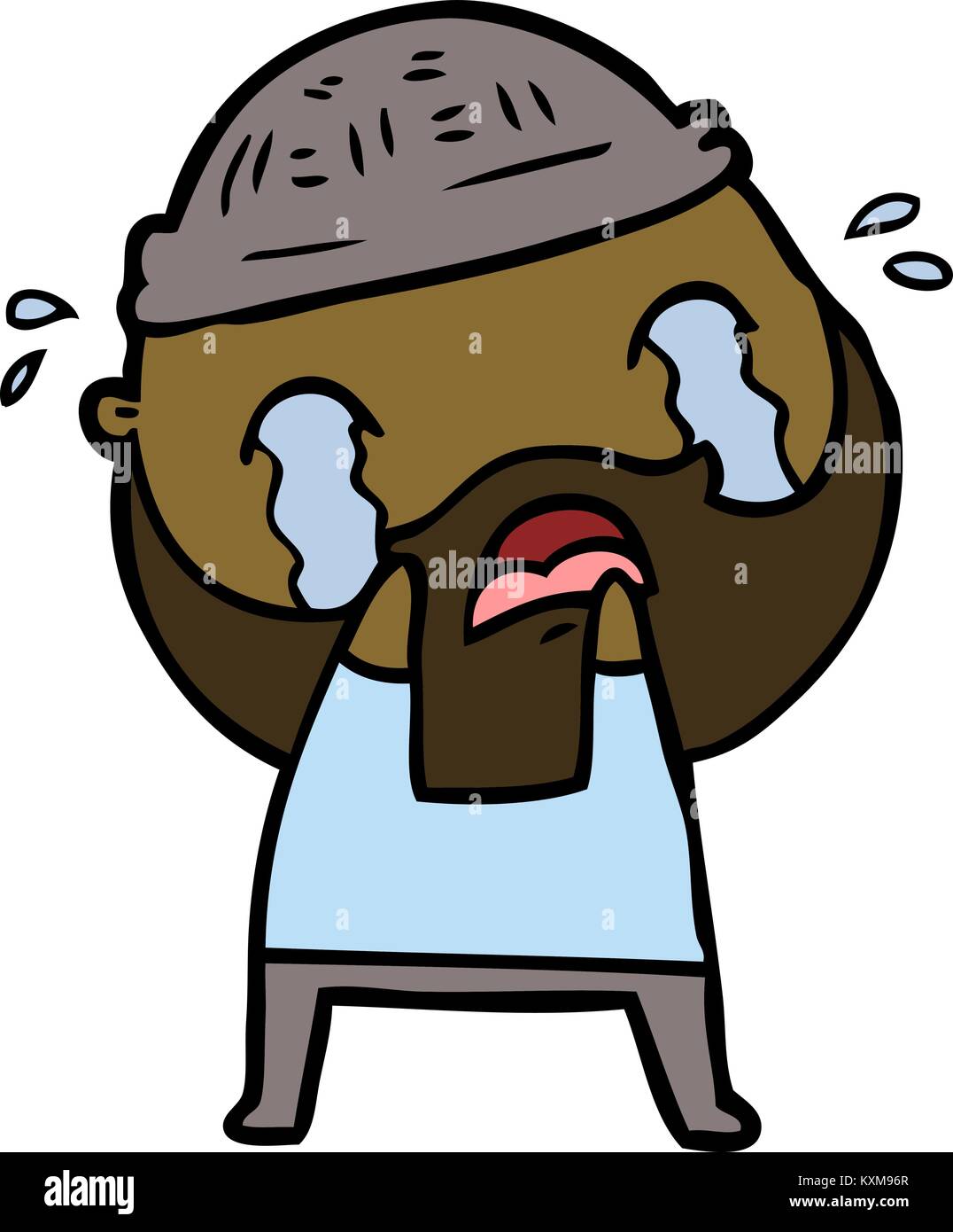 cartoon bearded man crying Stock Vector Image & Art - Alamy