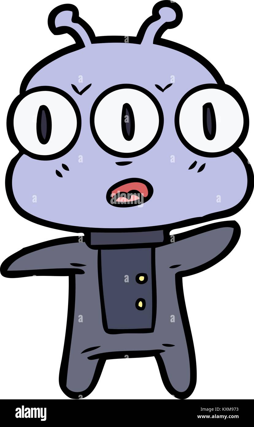 cartoon three eyed alien Stock Vector Image & Art - Alamy