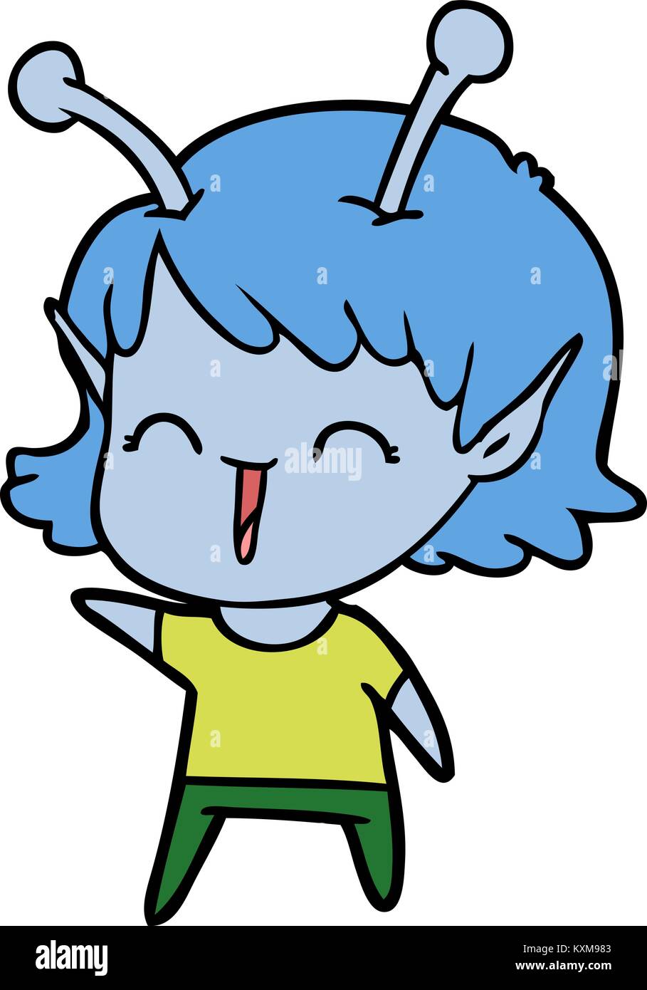 cartoon alien girl laughing Stock Vector Image & Art - Alamy