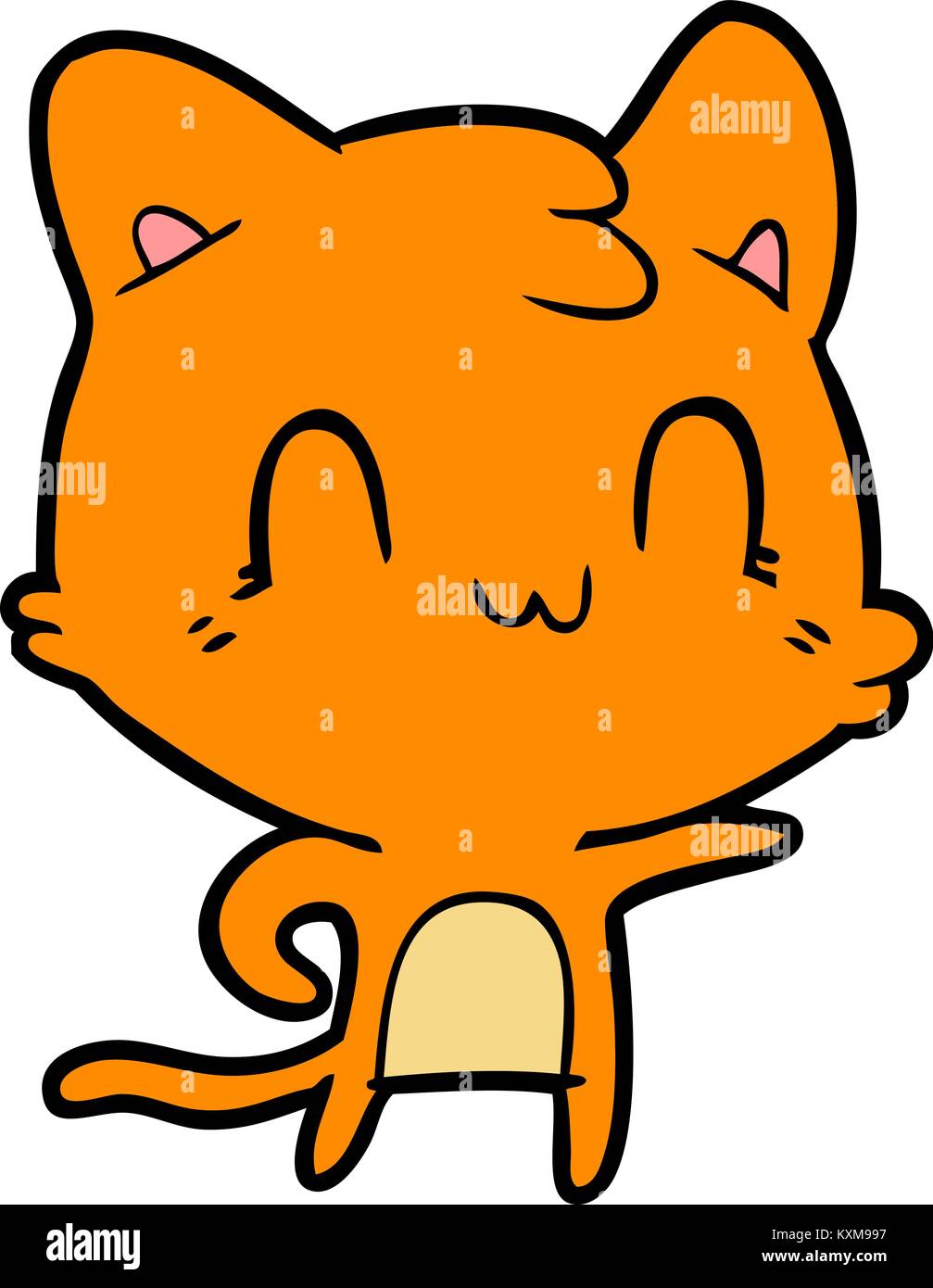 cartoon happy cat pointing Stock Vector Image & Art - Alamy
