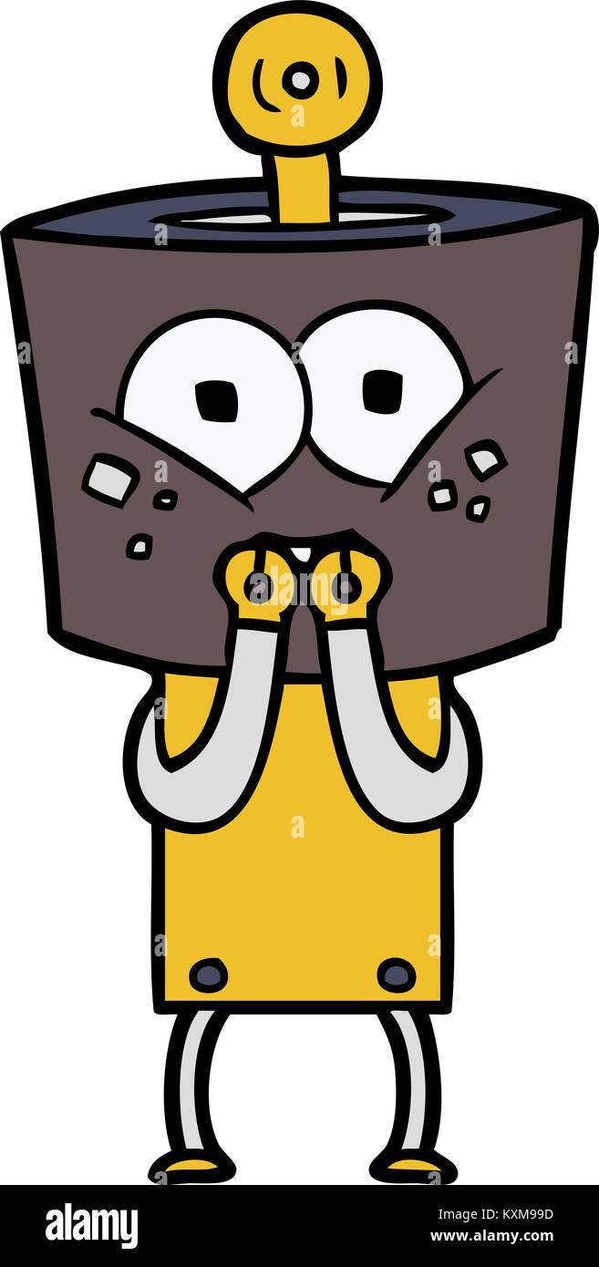 happy cartoon robot laughing nervously Stock Vector Image & Art - Alamy