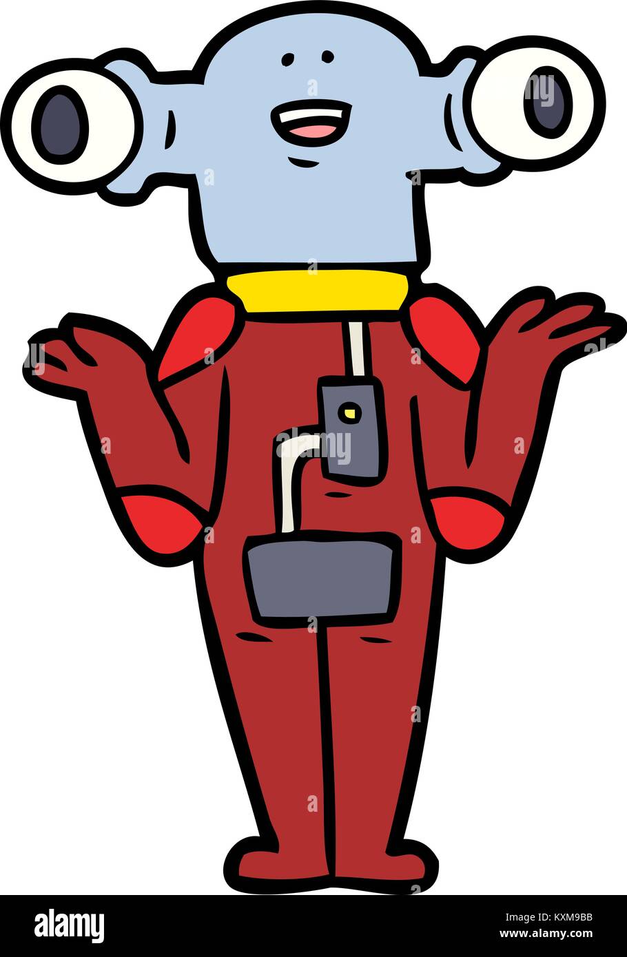 friendly cartoon alien shrugging Stock Vector Image & Art - Alamy