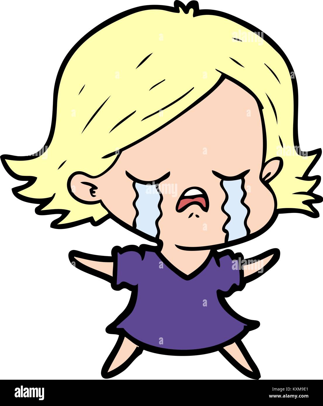 cartoon girl crying Stock Vector Image & Art - Alamy