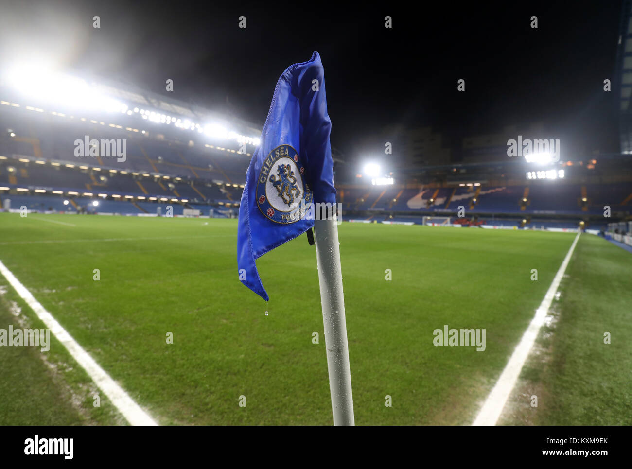 A general view of a Chelsea corner flag before the Carabao Cup Semi ...