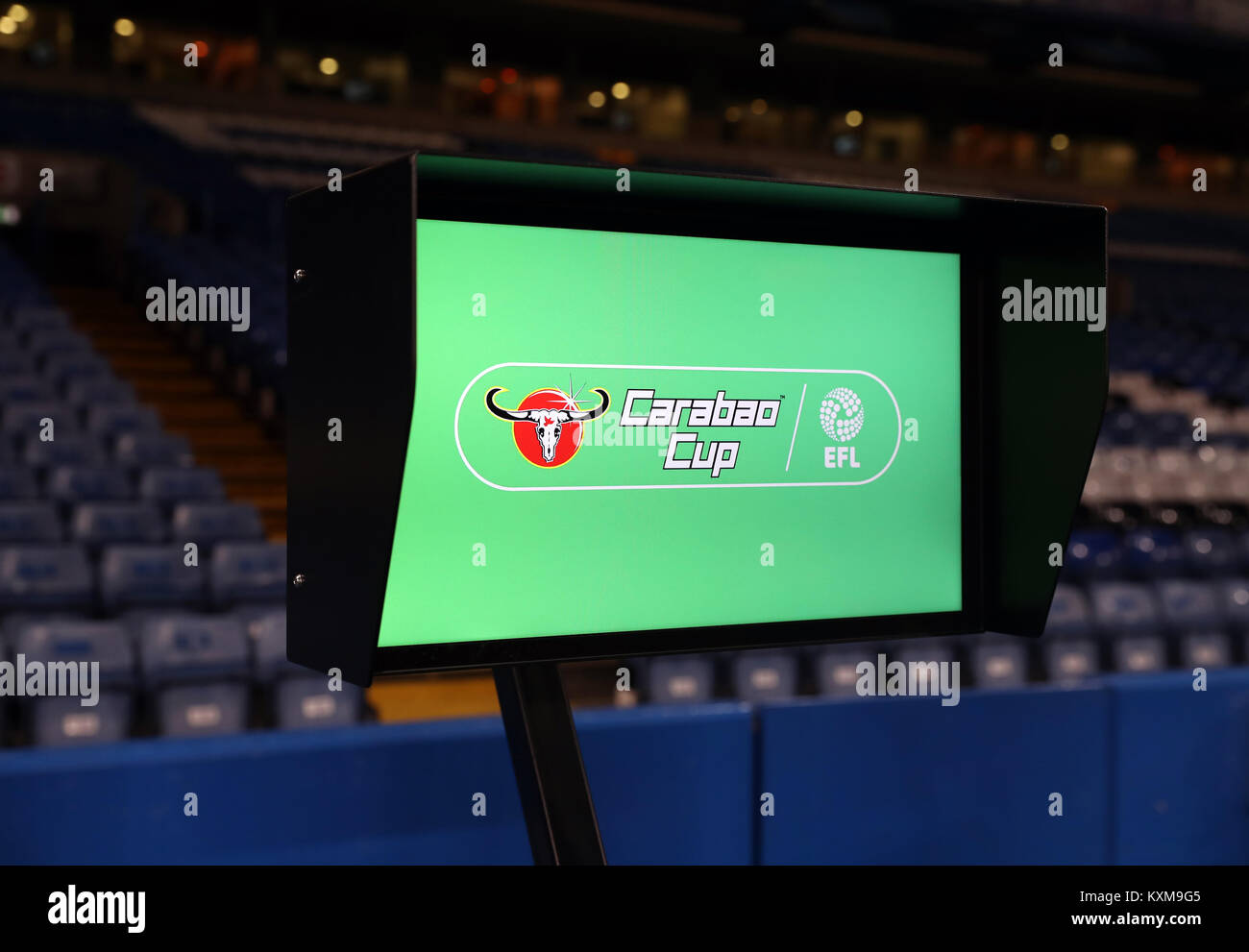 A view of the Video Assistant Referee (VAR) system pitchside before the ...