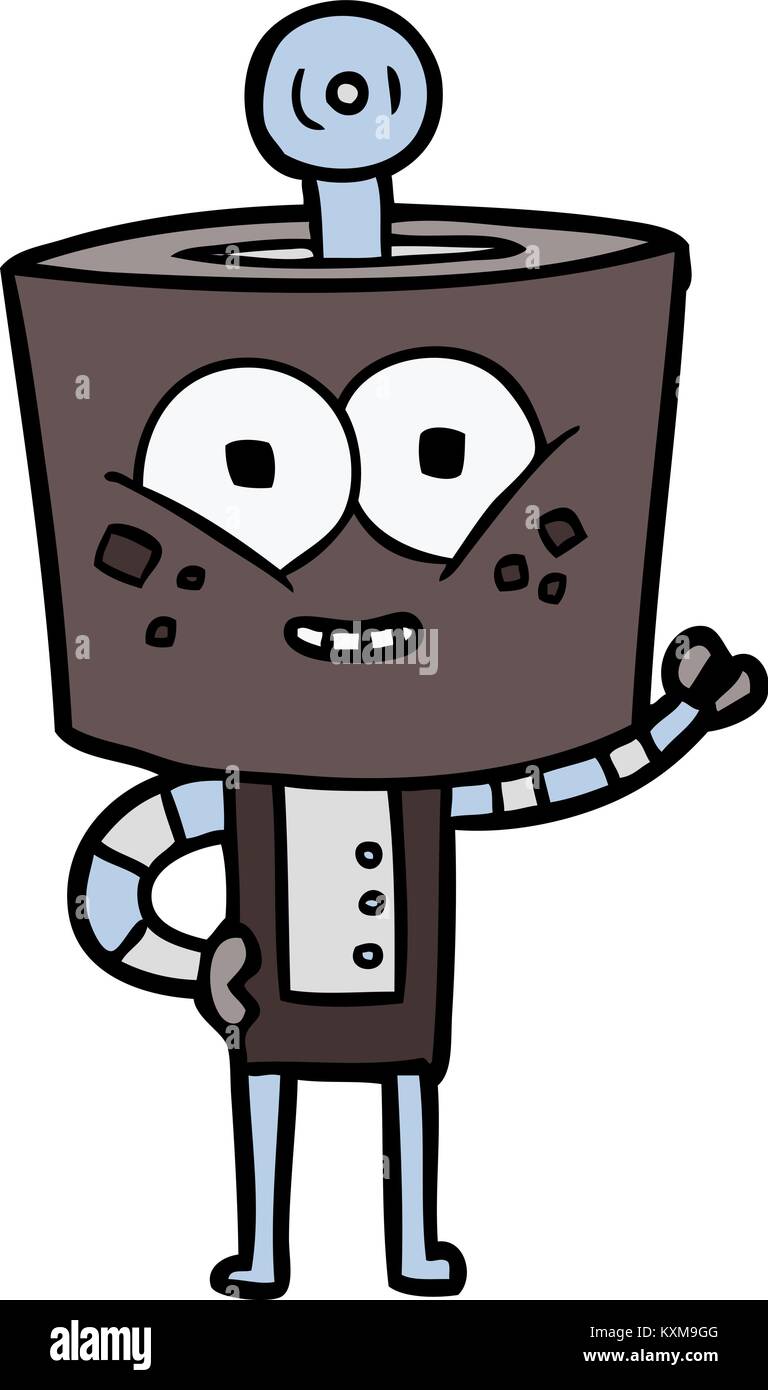happy cartoon robot Stock Vector Image & Art - Alamy