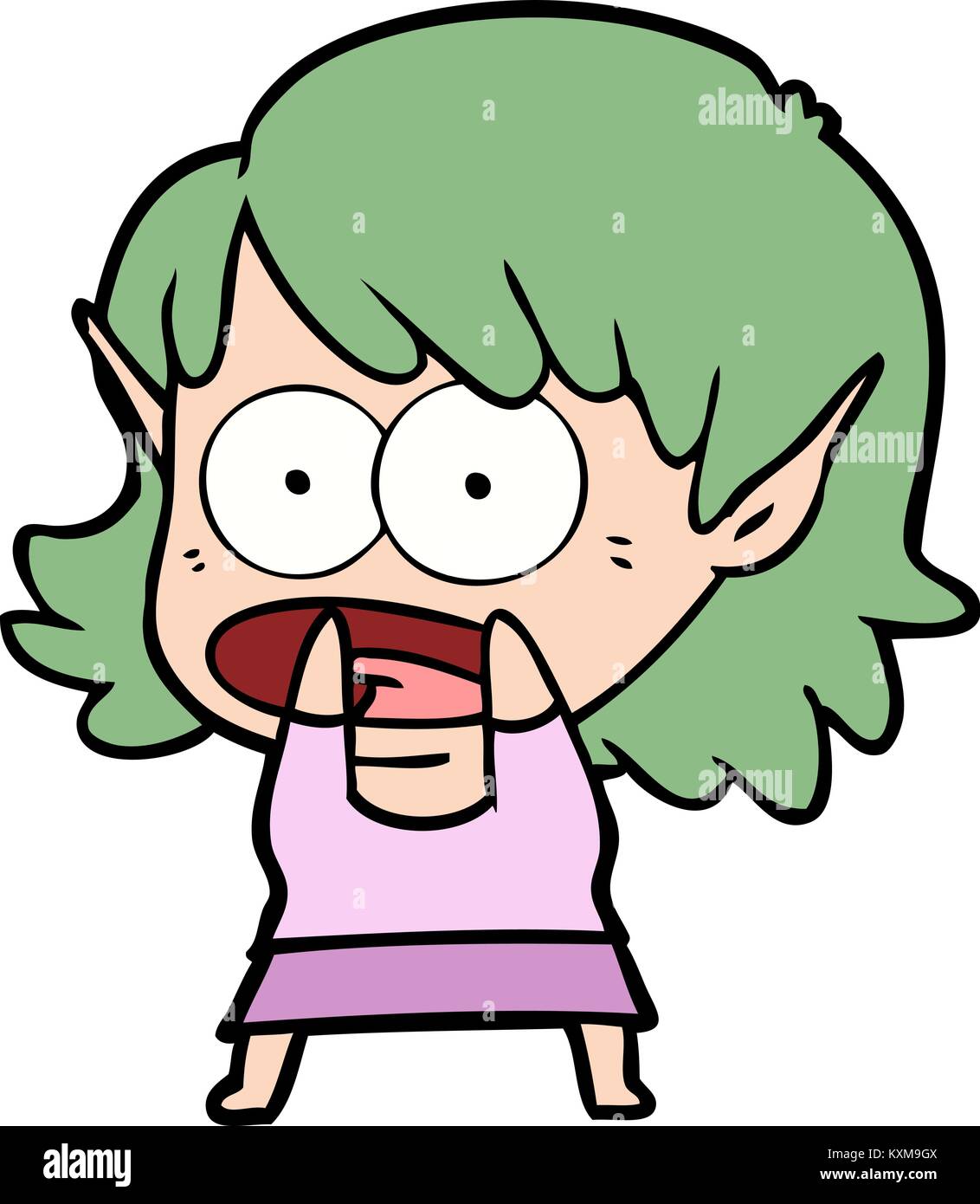 cartoon shocked elf girl Stock Vector Image & Art - Alamy
