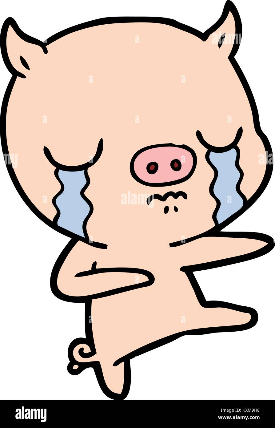 cartoon pig crying Stock Vector Image & Art - Alamy
