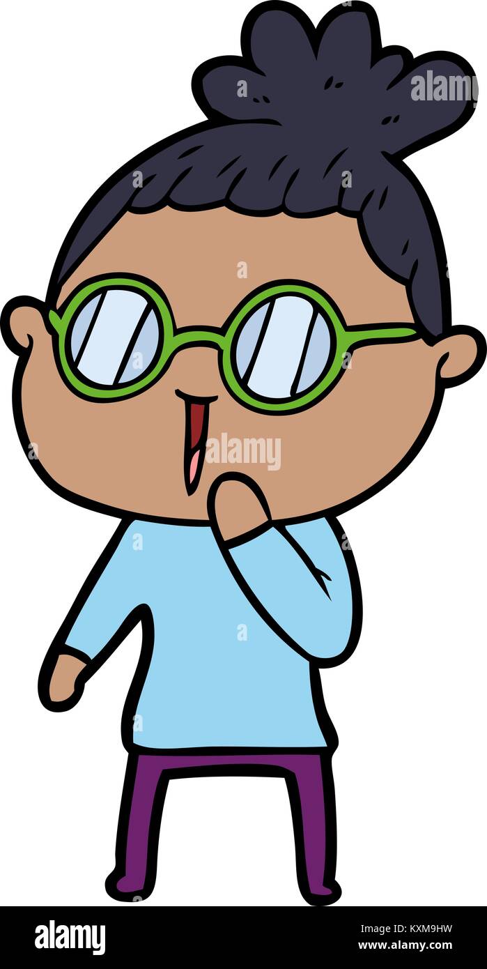 cartoon woman wearing spectacles Stock Vector Image & Art - Alamy