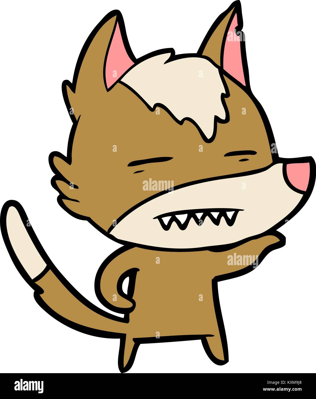 cartoon wolf showing teeth Stock Vector Image & Art - Alamy