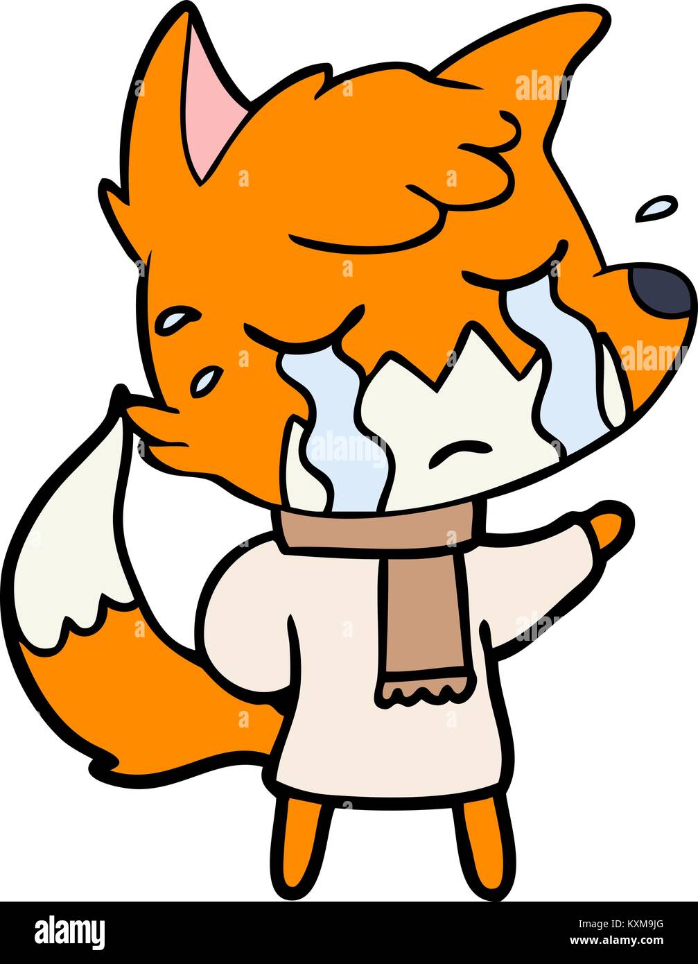 crying fox cartoon Stock Vector Image & Art - Alamy