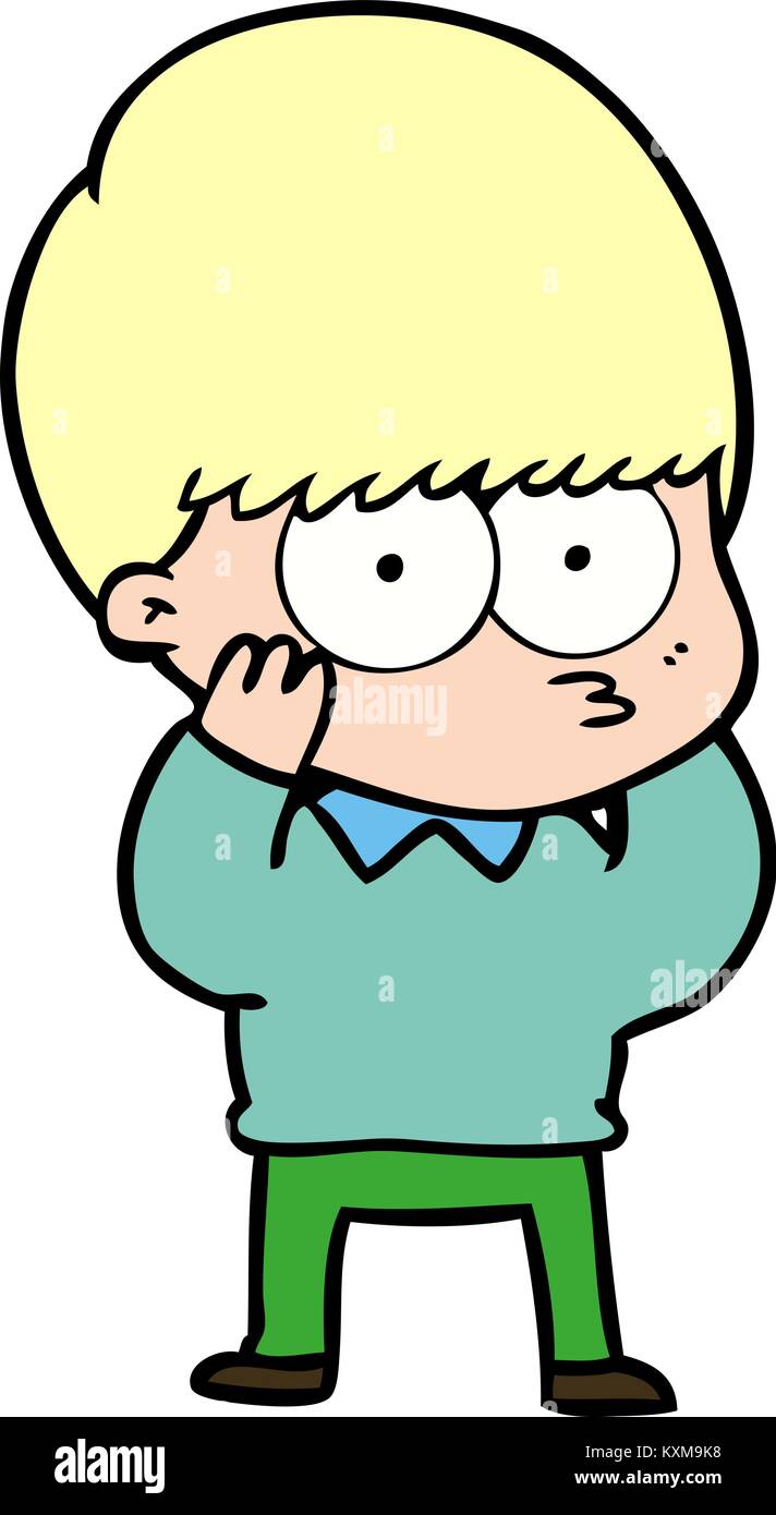 nervous cartoon boy Stock Vector Image & Art - Alamy