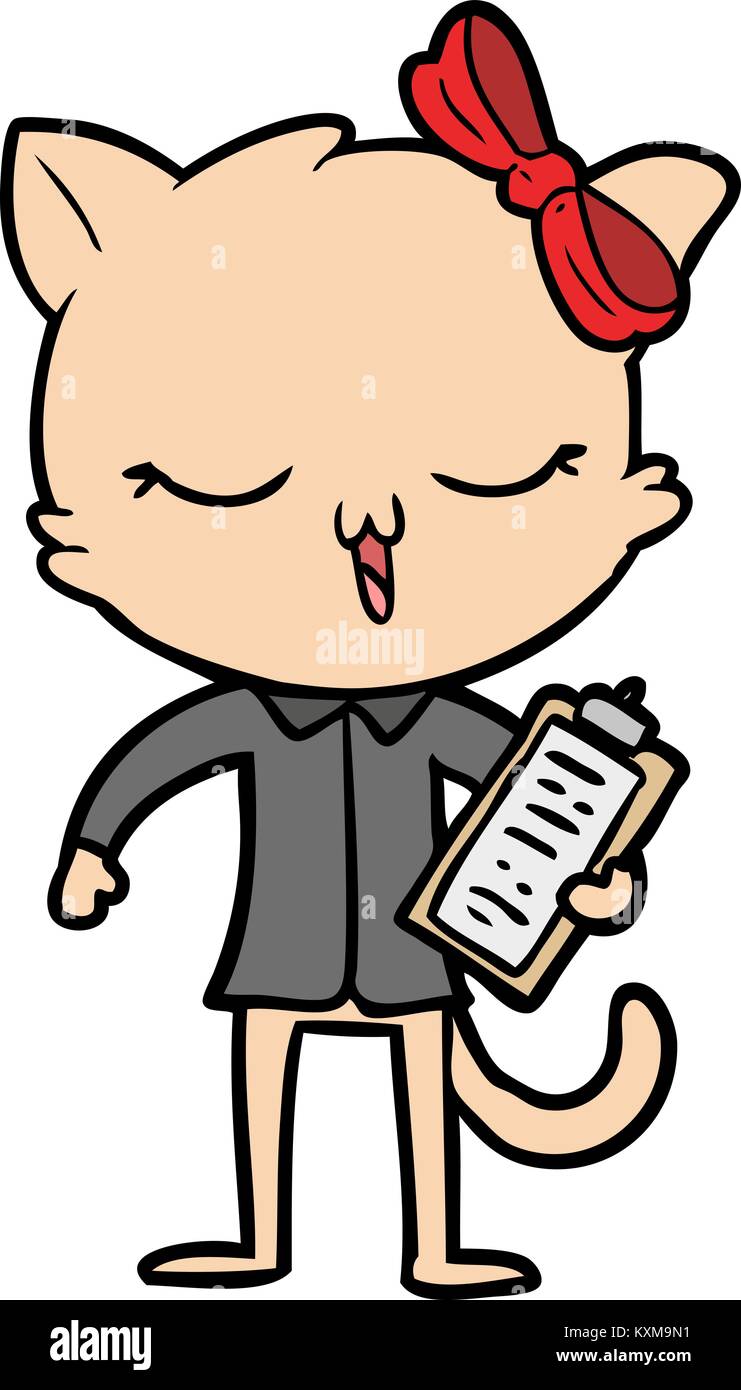 cartoon cat with bow on head Stock Vector Image & Art - Alamy