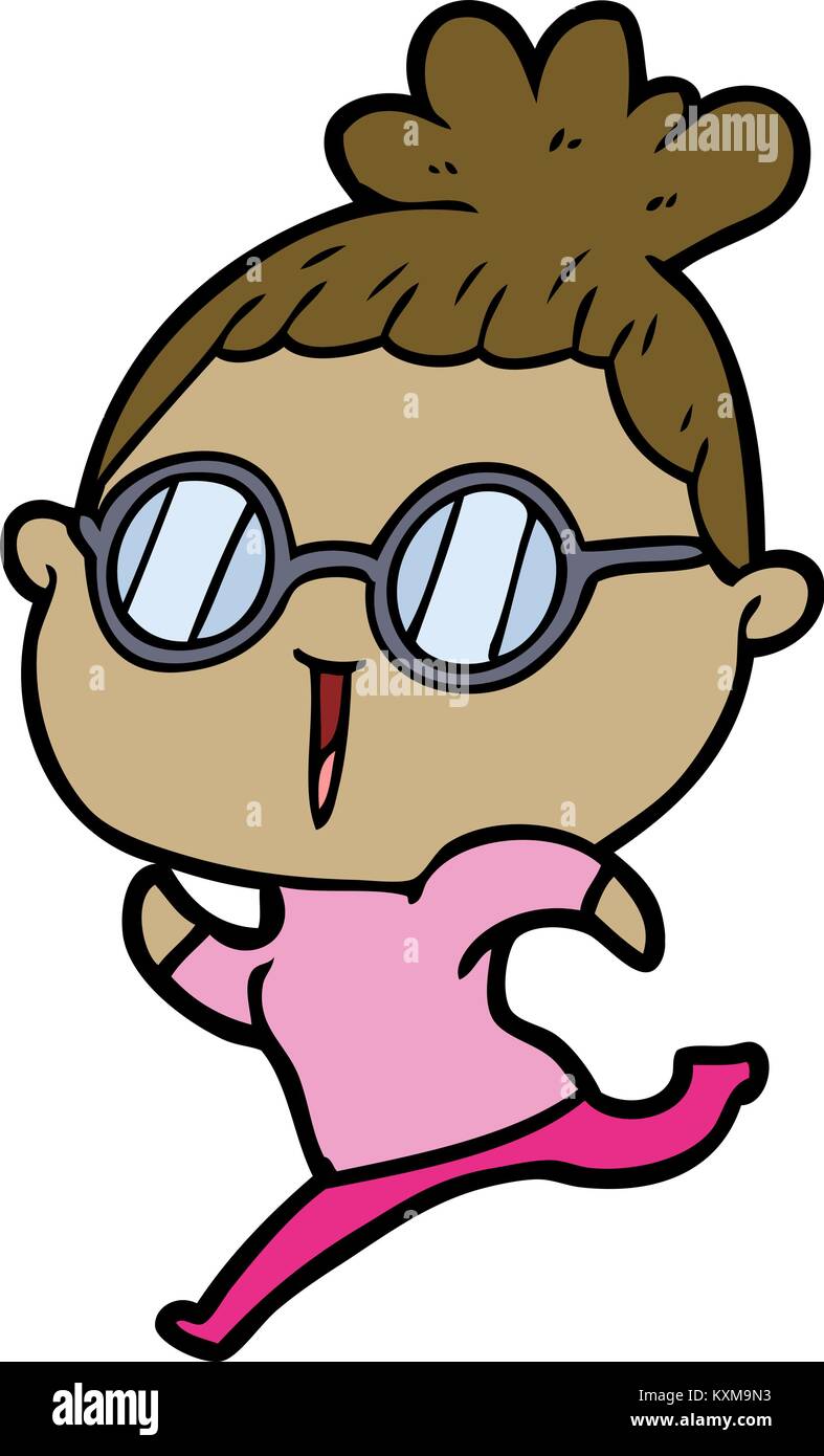 cartoon woman wearing spectacles Stock Vector Image & Art - Alamy