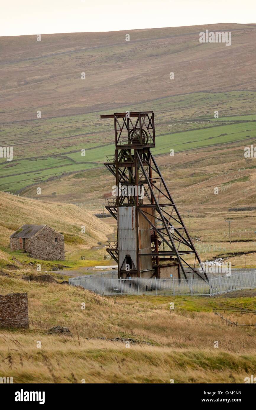 Disused Pithead of Grove Rake Mine buildings, Rookhope District ...