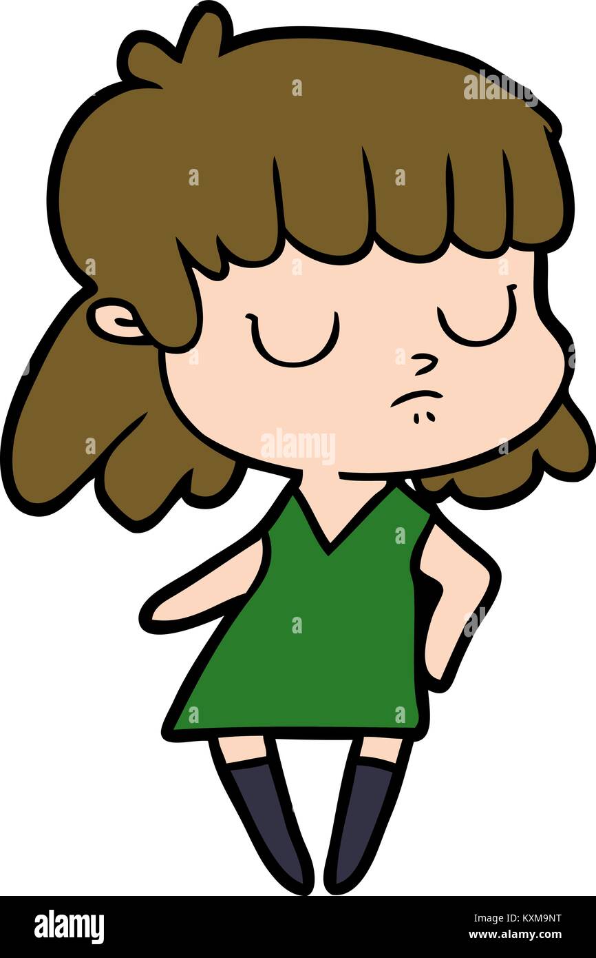 cartoon indifferent woman Stock Vector Image & Art - Alamy