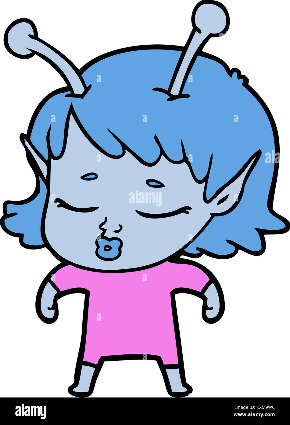 cute alien girl cartoon Stock Vector Image & Art - Alamy