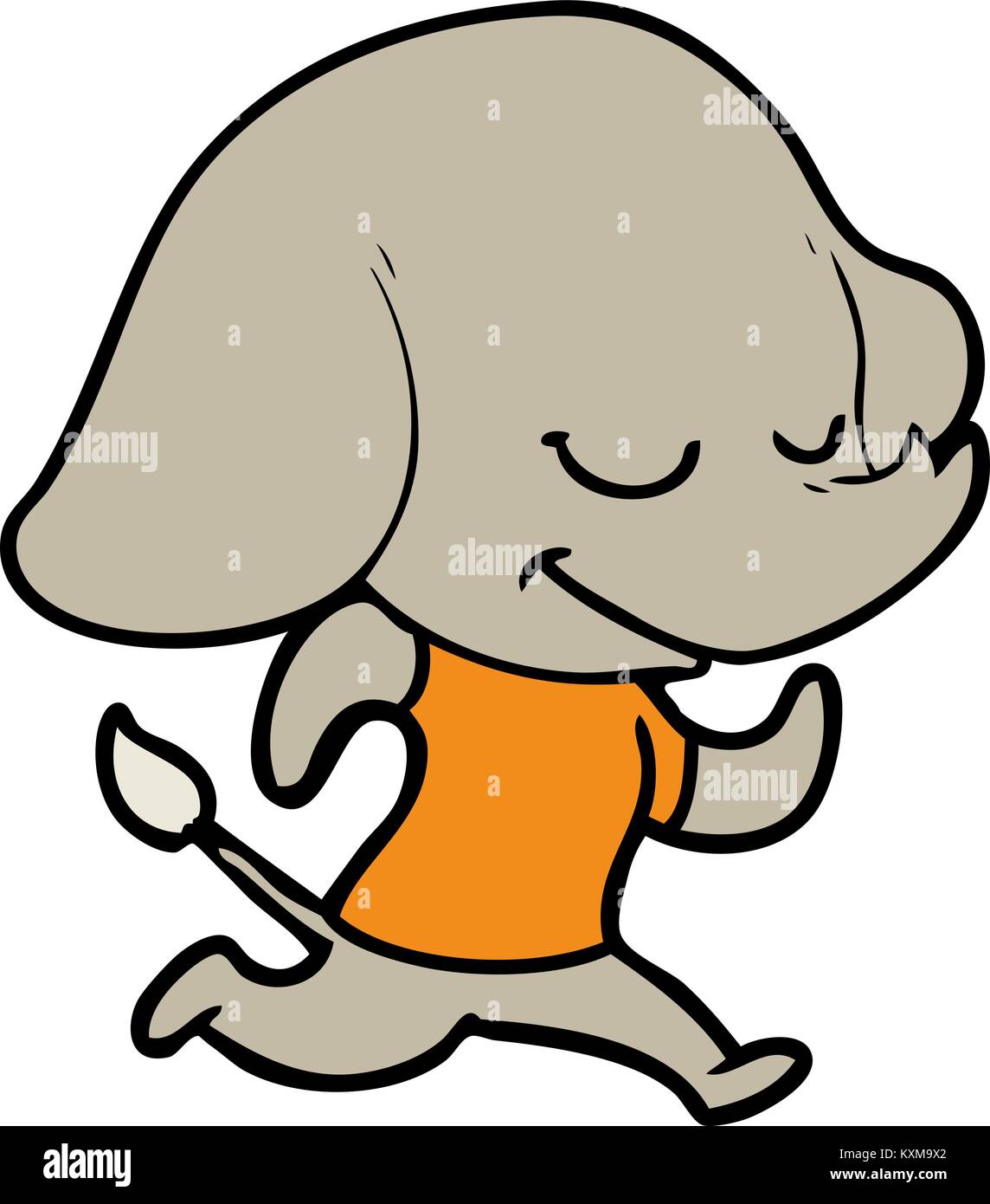 cartoon smiling elephant running Stock Vector Image & Art - Alamy