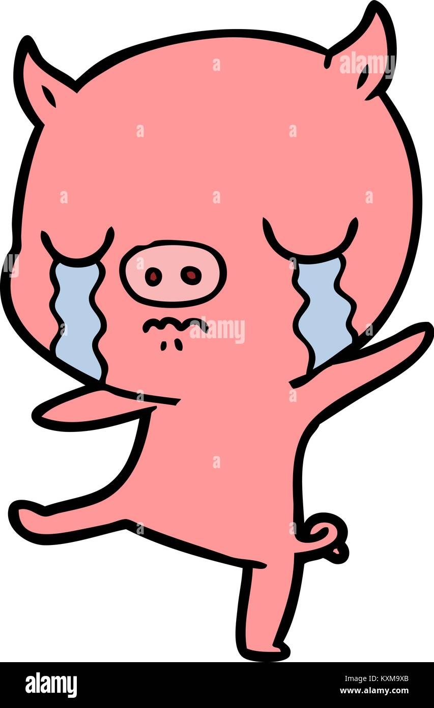 cartoon pig crying Stock Vector Image & Art - Alamy
