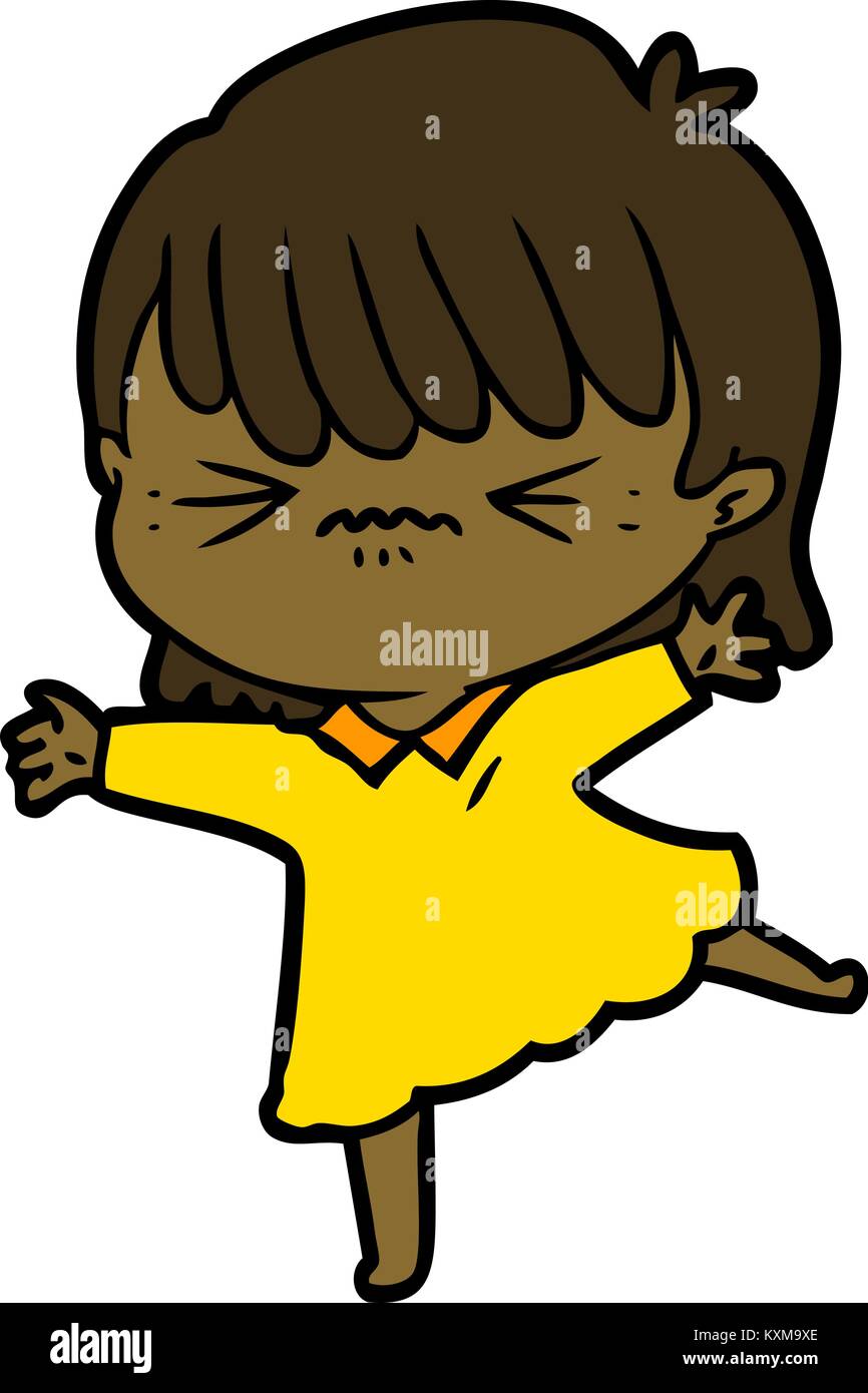 stressed out cartoon girl Stock Vector Image & Art - Alamy