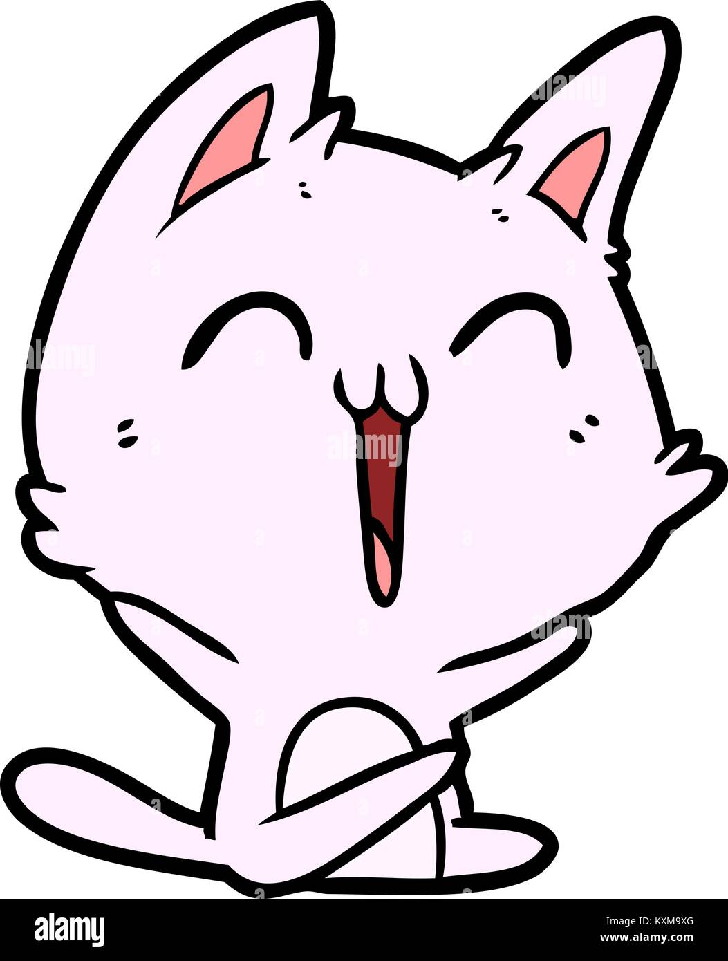 happy cartoon cat meowing Stock Vector Image & Art - Alamy