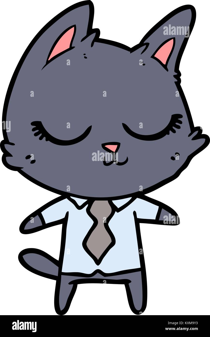 calm cartoon cat Stock Vector Image & Art - Alamy