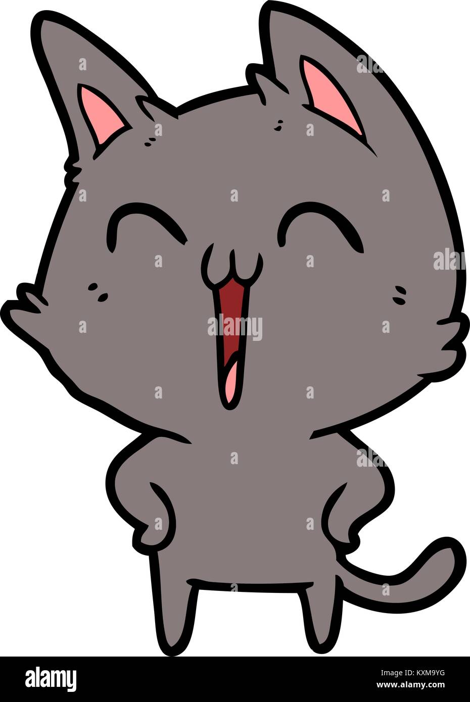happy cartoon cat meowing Stock Vector Image & Art - Alamy