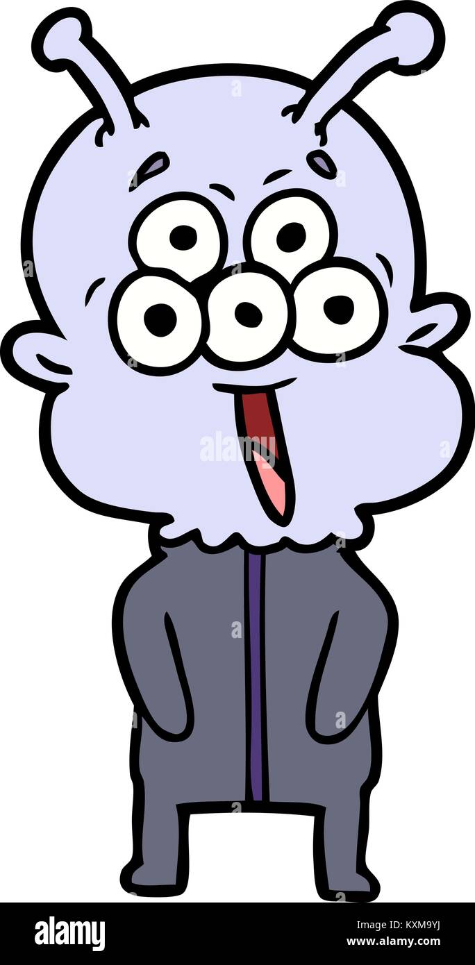 happy cartoon alien Stock Vector Image & Art - Alamy