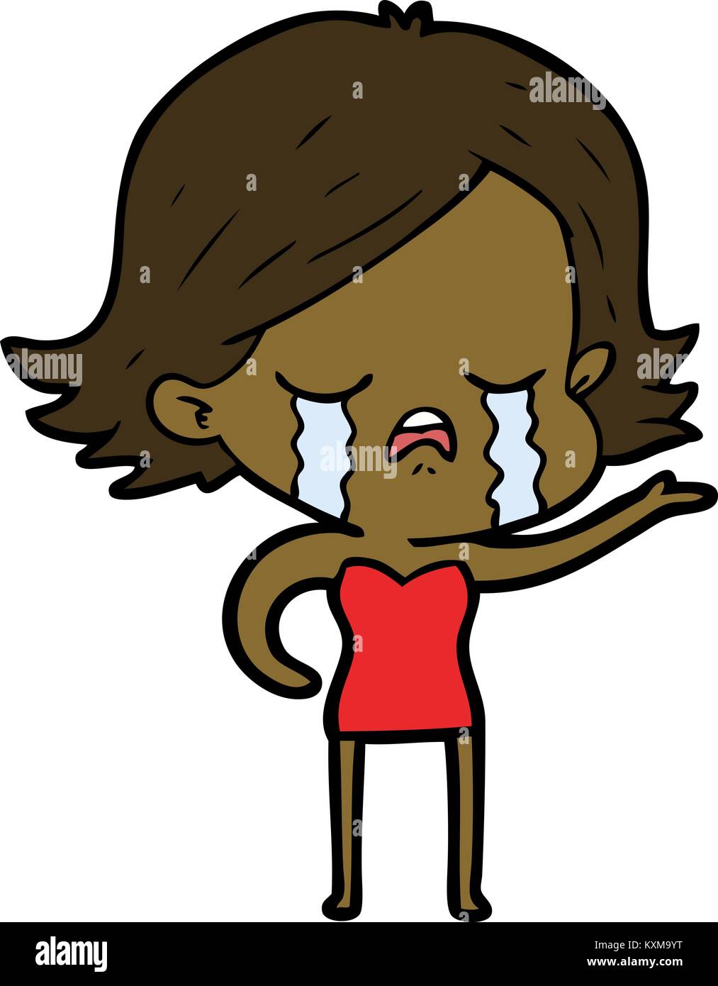 cartoon girl crying Stock Vector Image & Art - Alamy