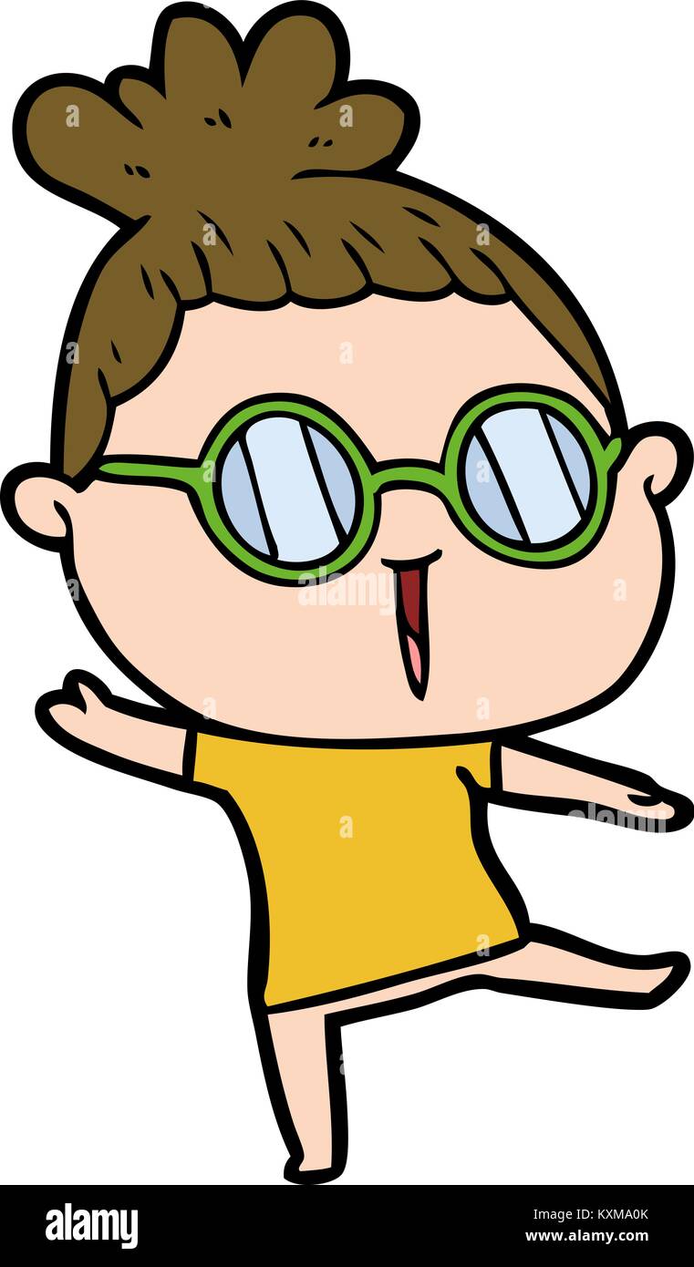 cartoon woman wearing spectacles Stock Vector Image & Art - Alamy